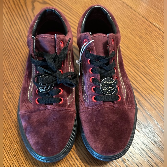 Vans | Shoes | Disney Snow White Burgundy Velvet Platform Vans | Poshmark
